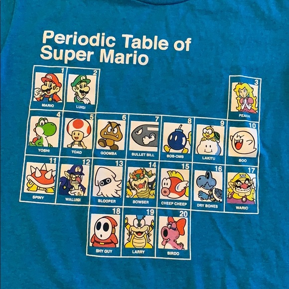 Shirts & Tops | Boys Super Mario Periodic Table Of Super Mario | Poshmark